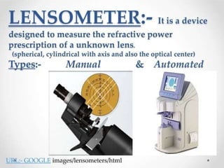 lensometer.pptx how to use lensmeter.simple | PPTX