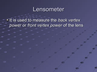 Lens power measurement | PPT