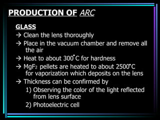 Ophthalmic lens reflections & ARC | PPT