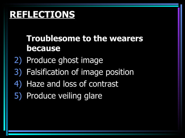 Ophthalmic lens reflections & ARC | PPT