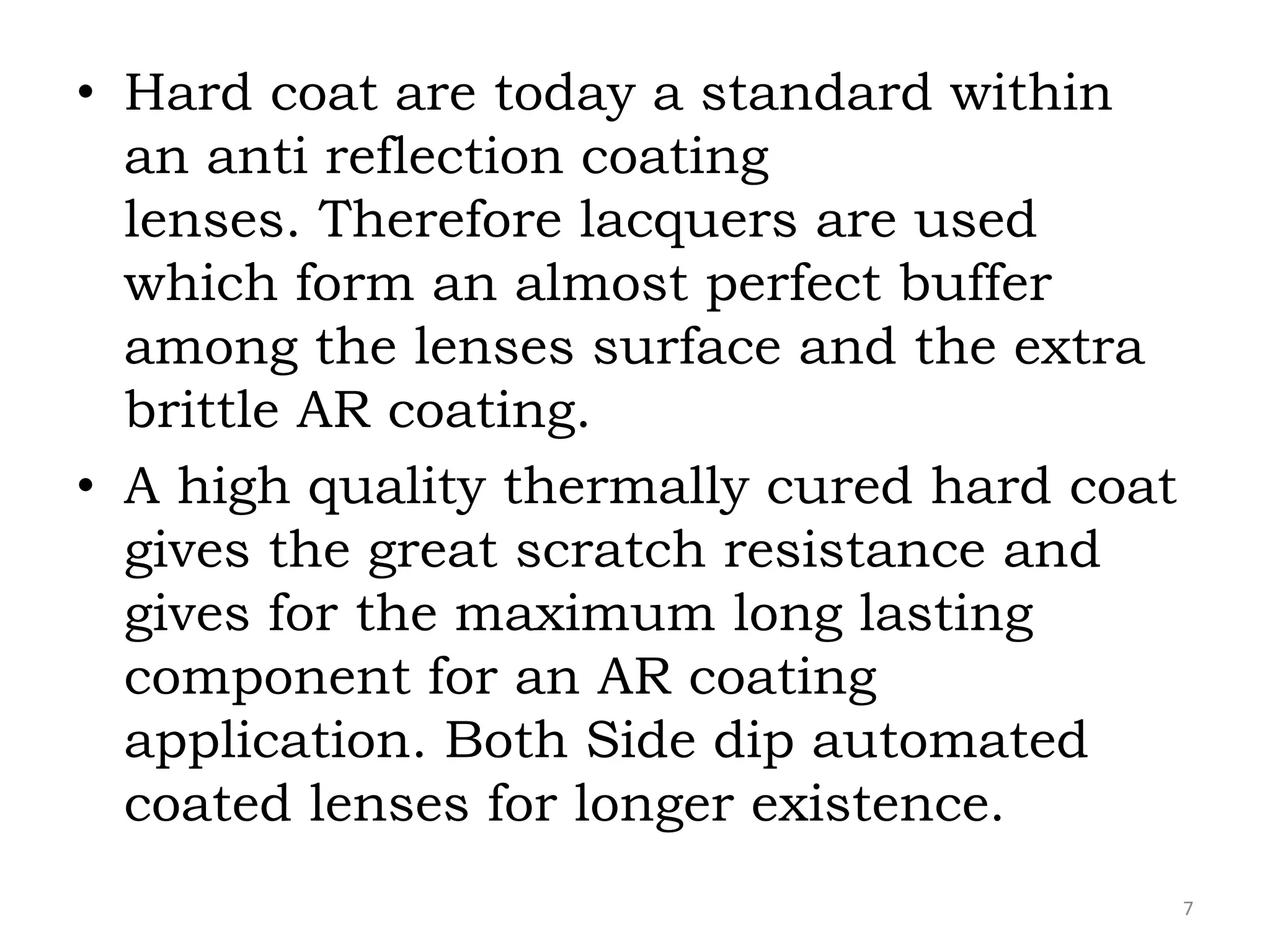 Lens surface coating | PPTX