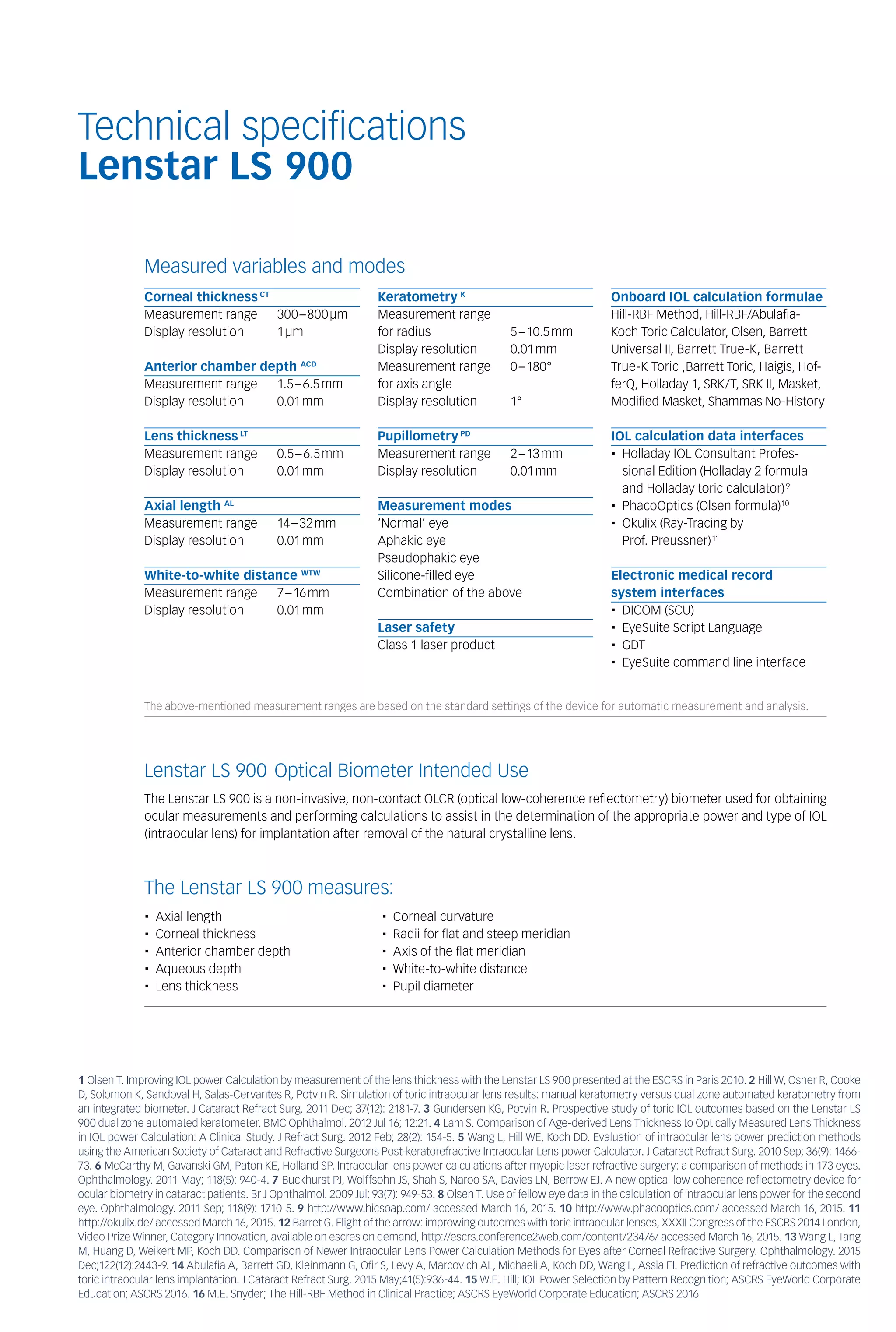 Lenstar 900 'Improving Outcomes' Brochure | PDF