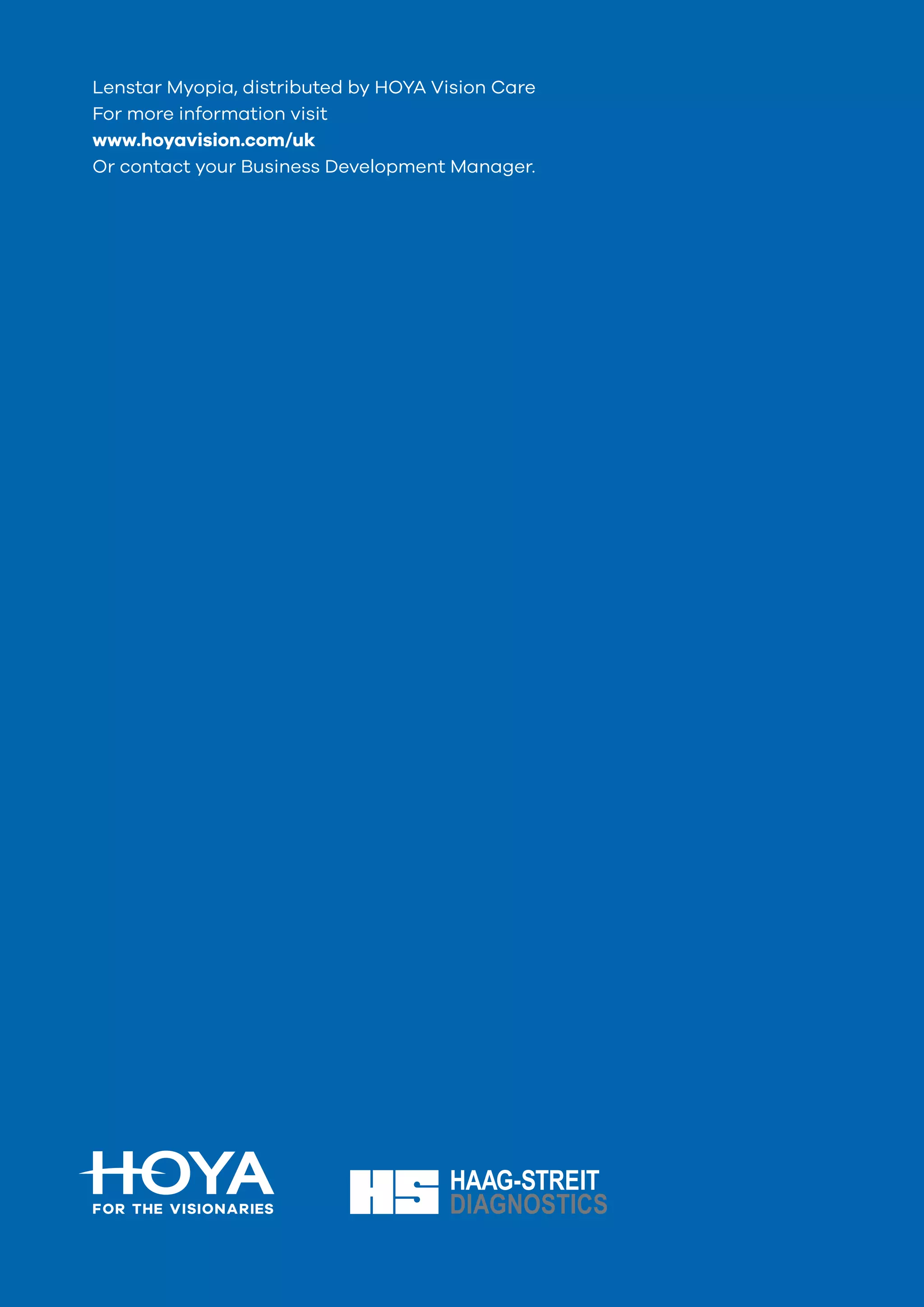 Lenstar Myopia by HOYA Brochure | PDF