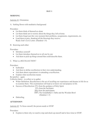 Lenten recollection module | DOCX