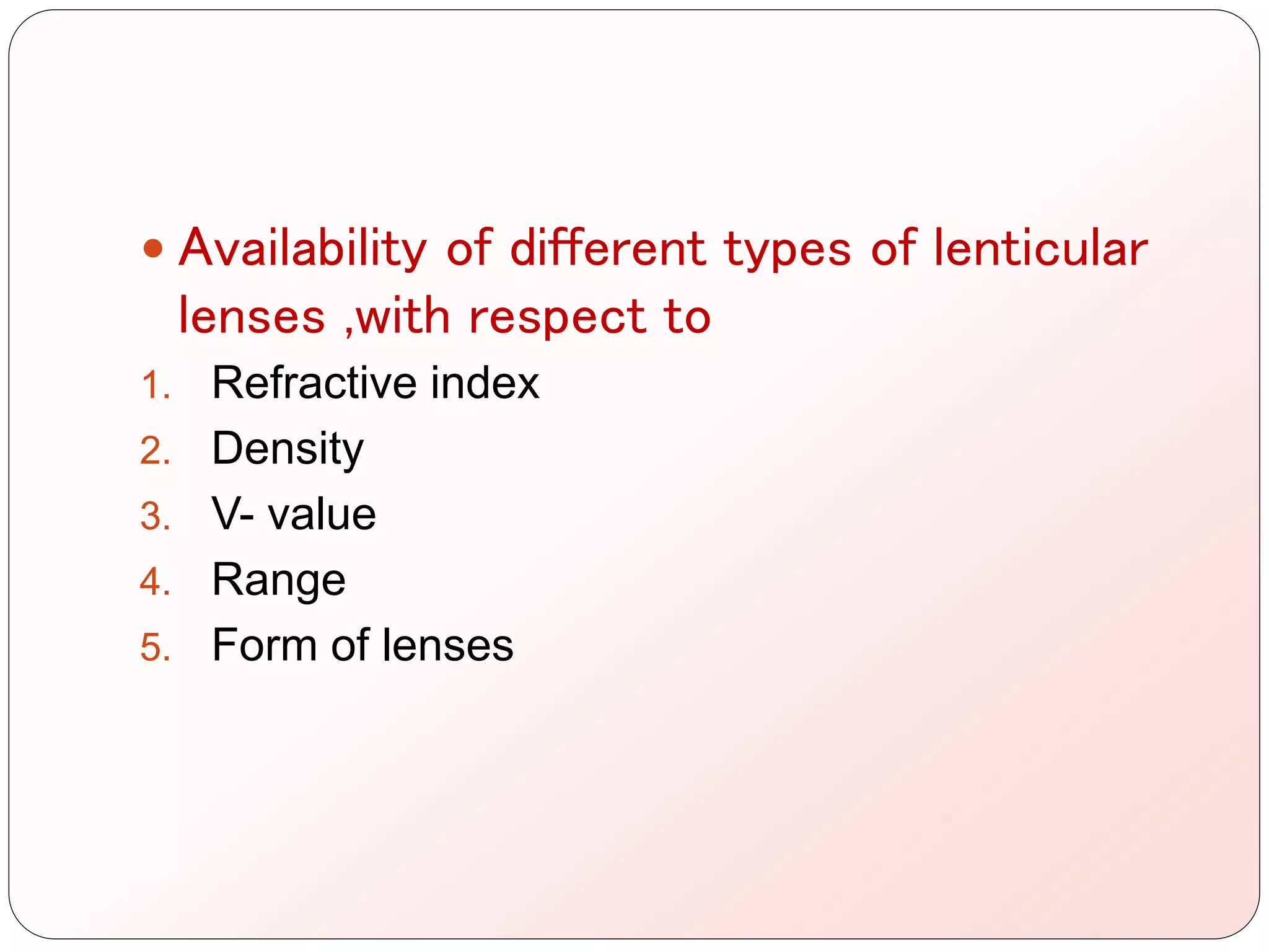 Lenticular lenses | PPTX
