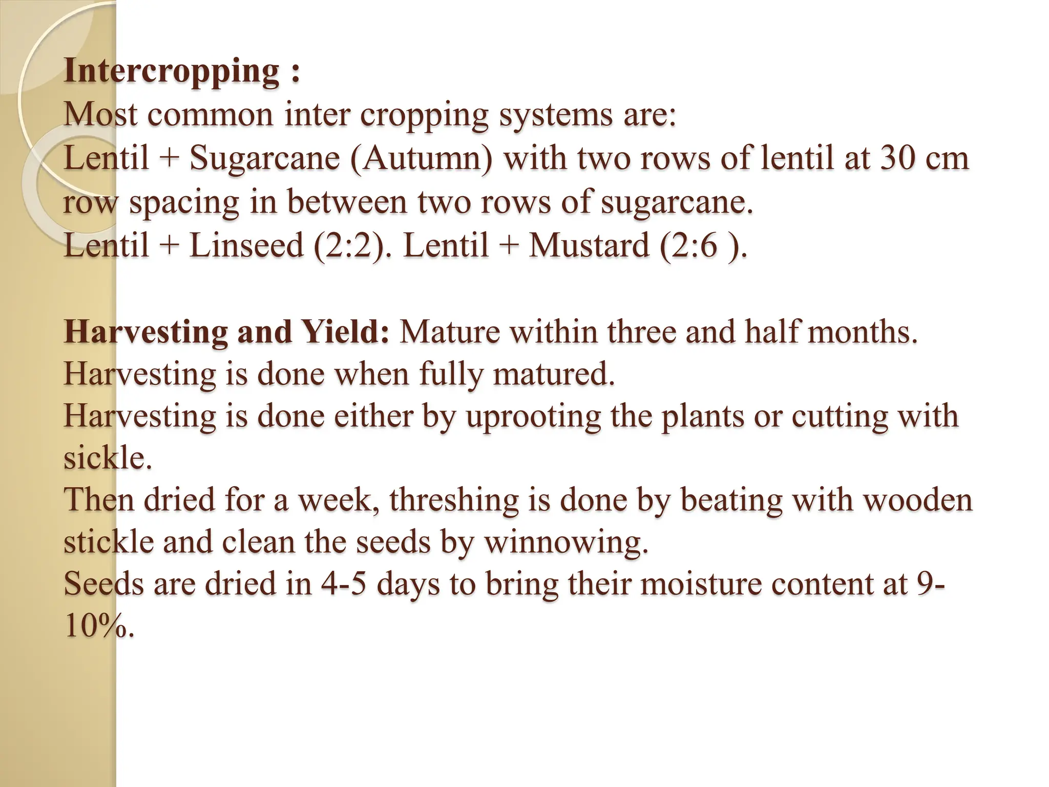 Lentil.....pptx Detail cultivation practices of lentil | PPTX
