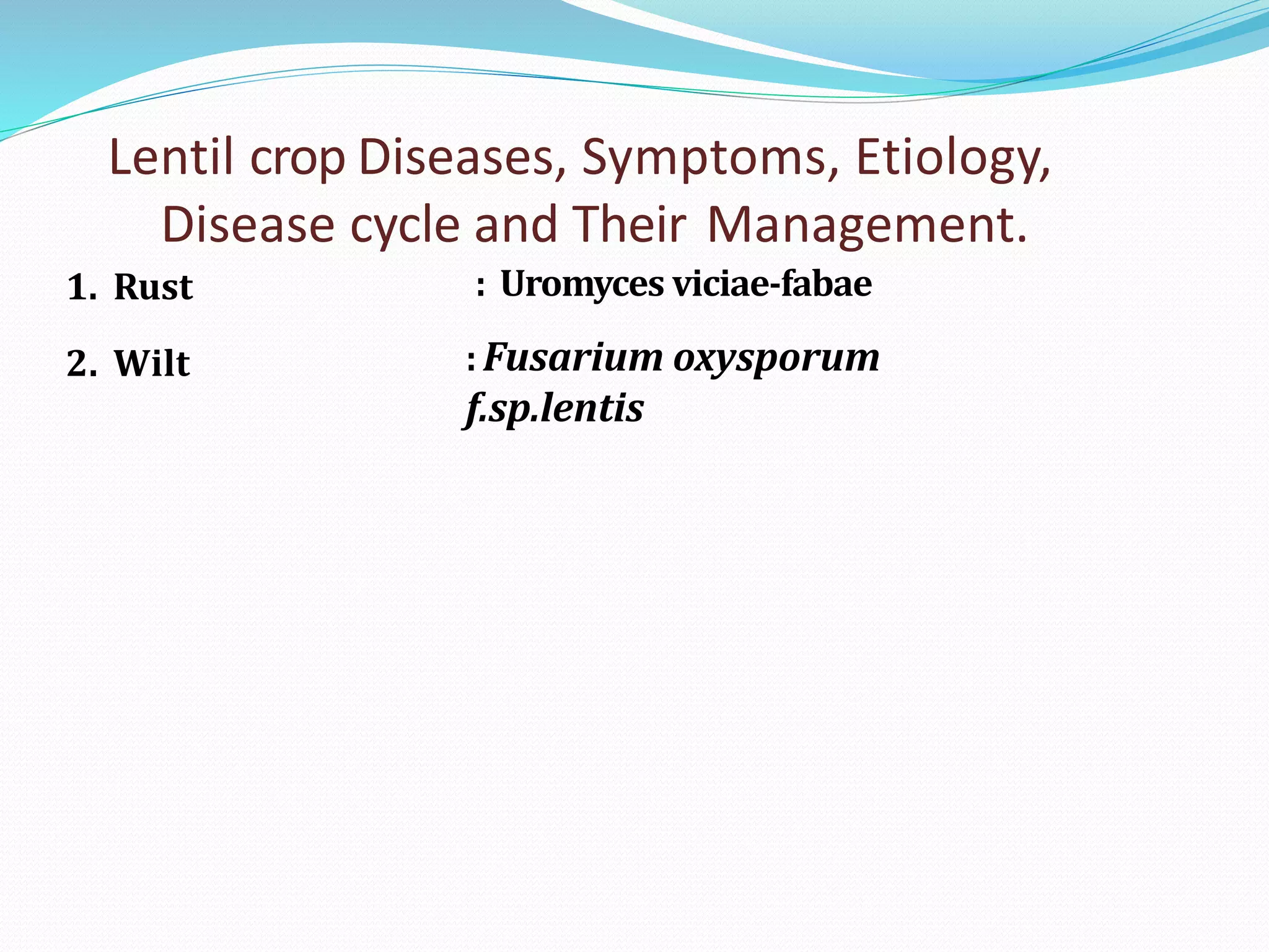 Diseases of Lentil | PPTX