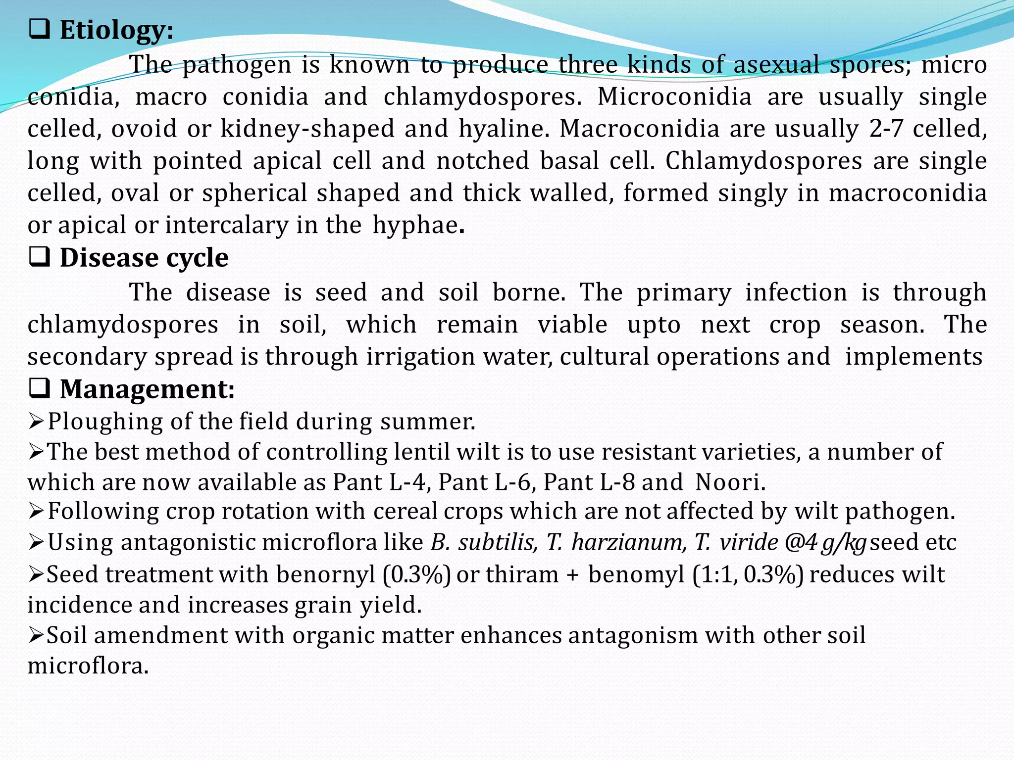 Diseases of Lentil | PPTX