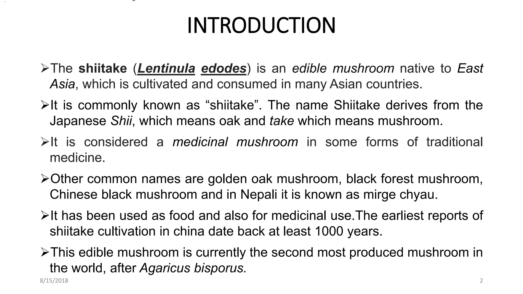 Lentinula edodes (shiitake) copy | PPTX