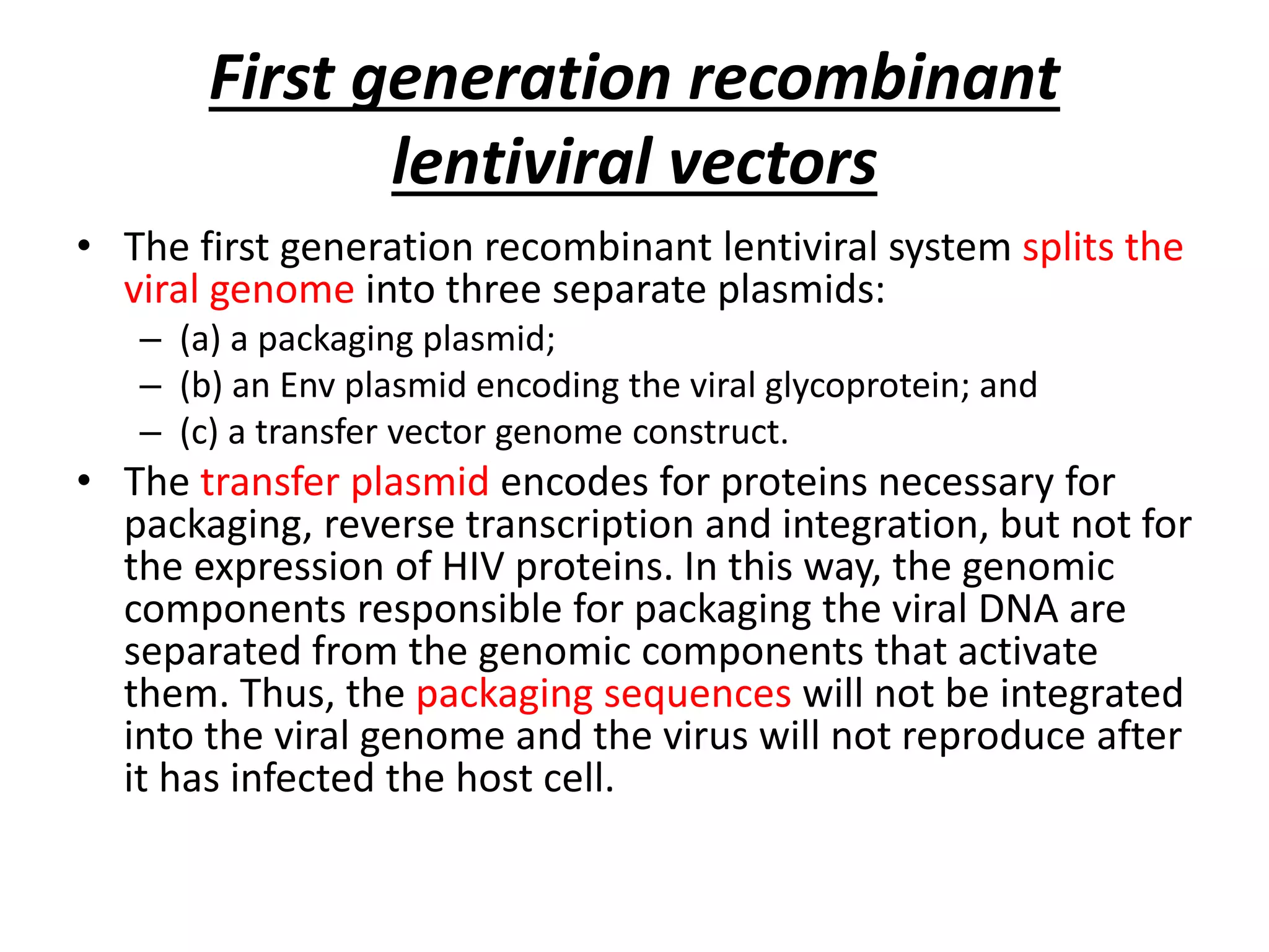 Lentiviruses as a gene transferring agent | PPTX