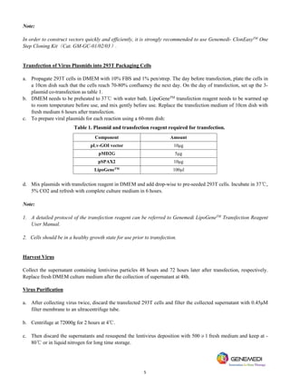 Lentivirus production protocol packaging,concentration and purification ...
