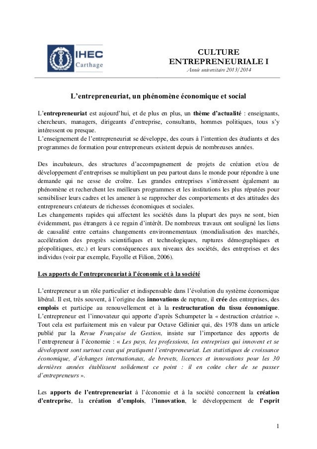 importance de l'entrepreneuriat dans l'économie