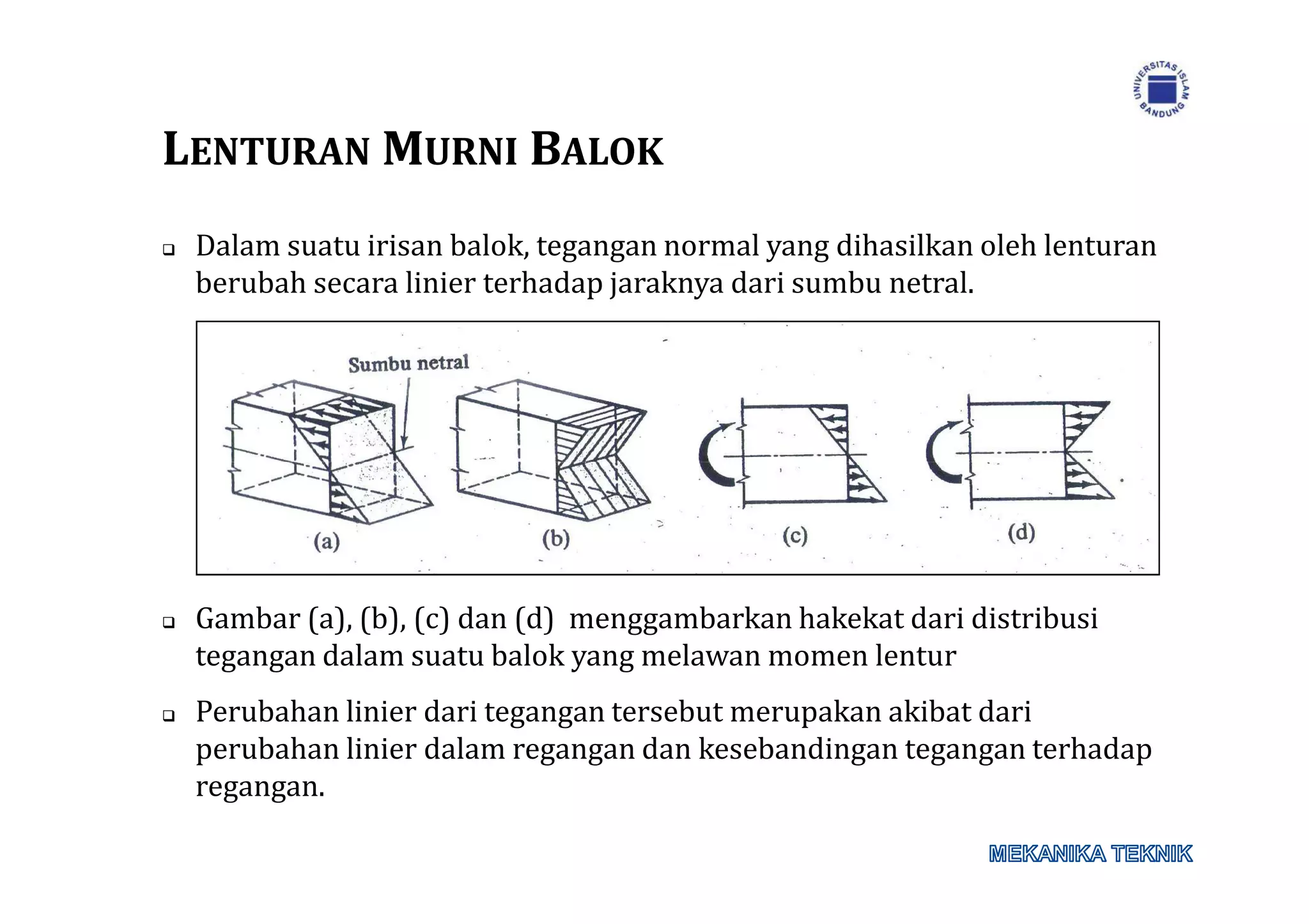 Lenturan murni balok momen inersia | PDF