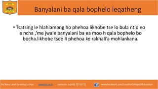 Lenyalo la sesotho | PPTX