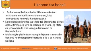 Lenyalo la sesotho | PPTX