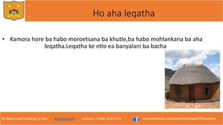 Lenyalo la sesotho | PPTX
