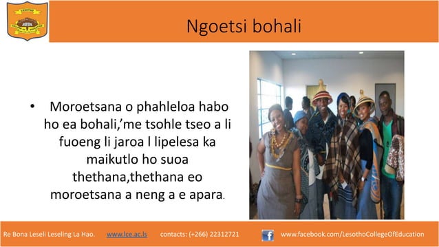 Lenyalo la sesotho | PPTX