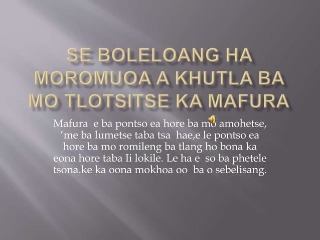 LENYALO LA SESOTHO by Makara | PPTX