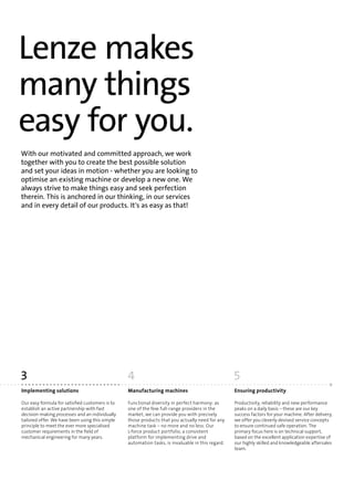 Brochure - Lenze motion control solutions | PDF