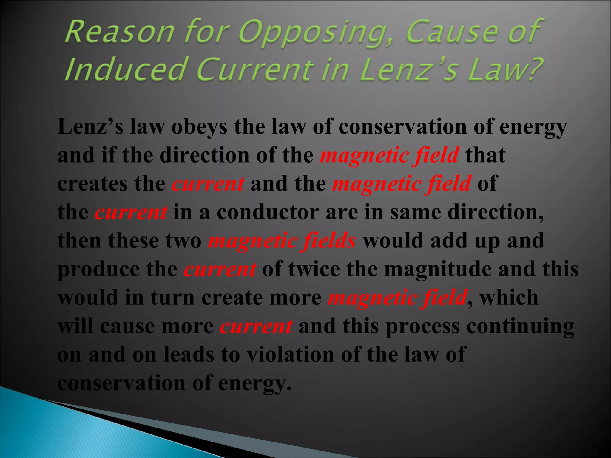Lenz's law by taqdeer hussain | PPT