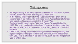 Leo Tolstoy Philosophy presentation By Anuj kumar maurya | PPTX