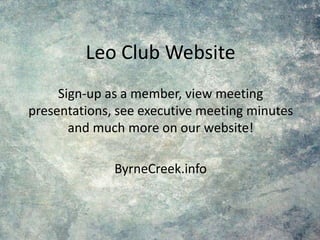 Leo Club Meeting Powerpoint-April 22, 2014 | PPTX