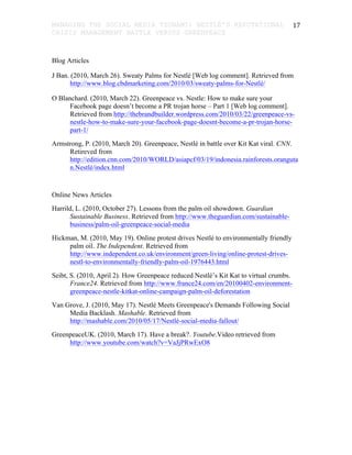 Managing the Social Media Tsunami: Nestlé’s Reputational Crisis ...
