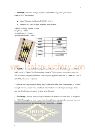 Leoleo archery arrows catalog 2015 | PDF