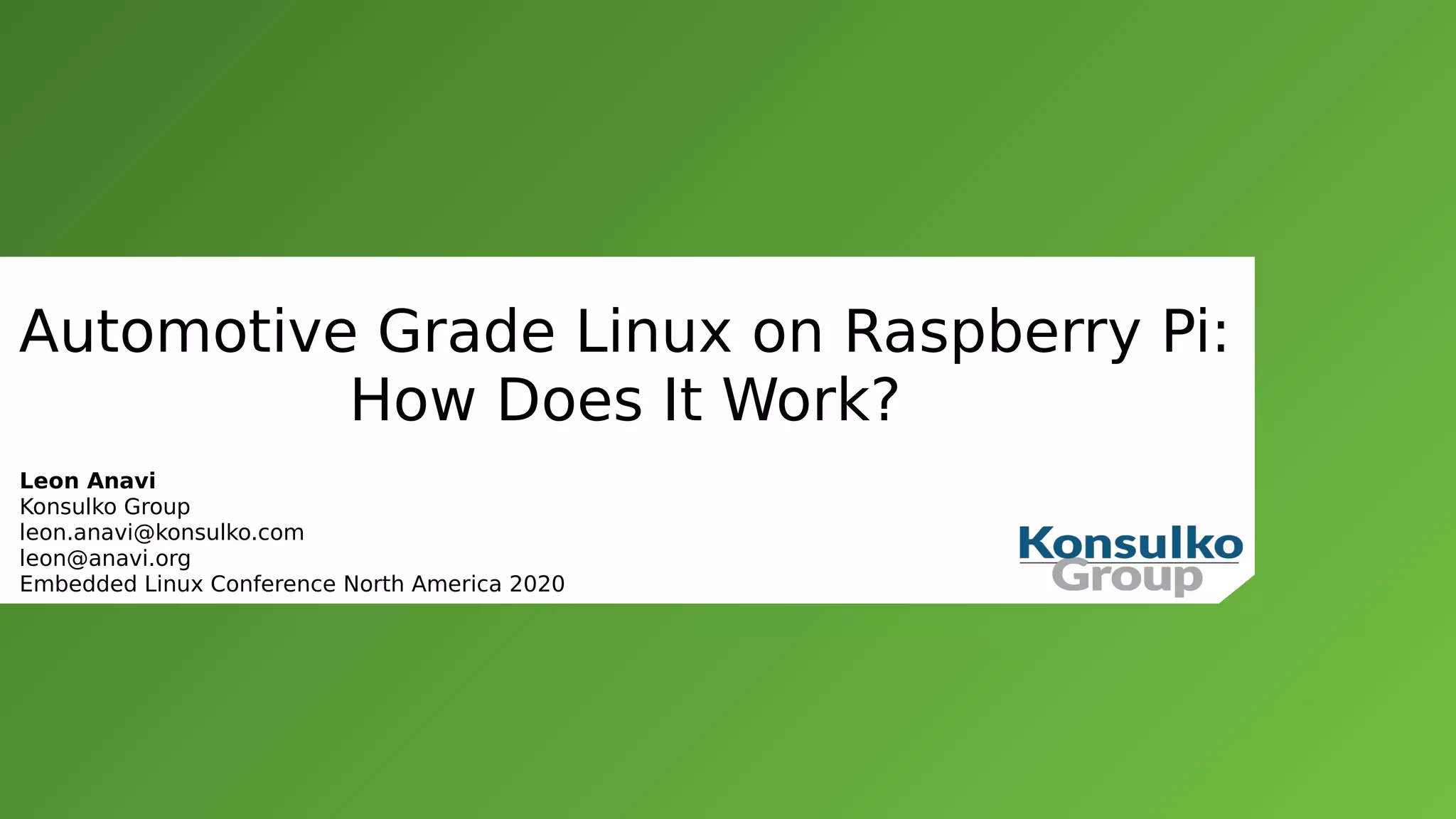 Automotive Grade Linux on Raspberry Pi: How Does It Work? | PDF