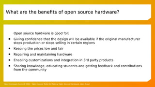 Open Source Tools for Making Open Source Hardware | PPT