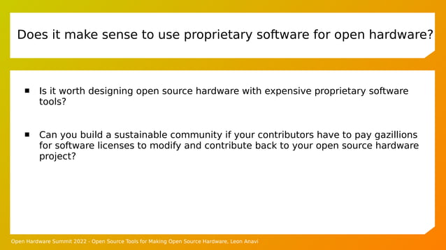 Open Source Tools for Making Open Source Hardware | PPT