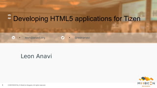 Developing HTML5 applications for Tizen | PDF