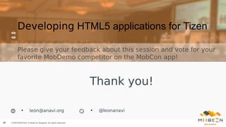 Developing HTML5 applications for Tizen | PDF