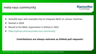 Side by Side Comparison of Dual A/B Update Solutions with the Yocto Project | PDF