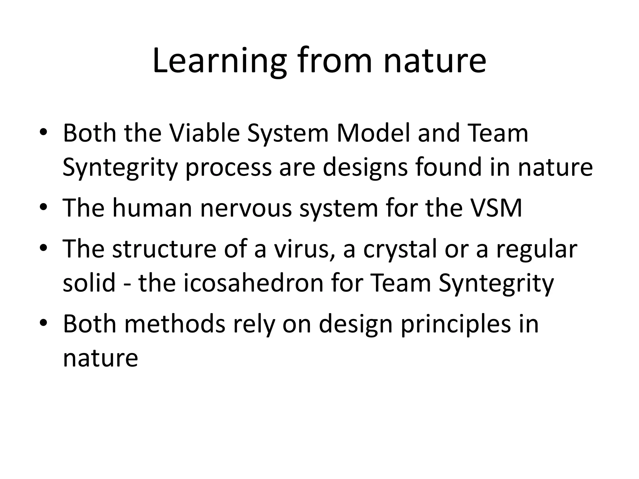 Stafford Beer’s Viable System Model and Team Syntegrity Process | PPTX
