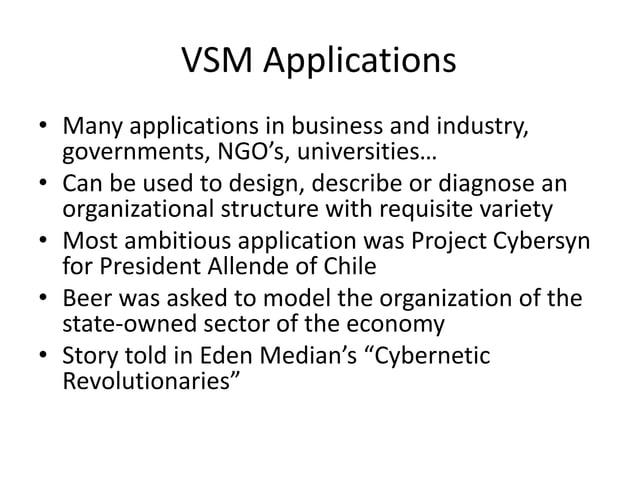 Stafford Beer’s Viable System Model and Team Syntegrity Process | PPTX