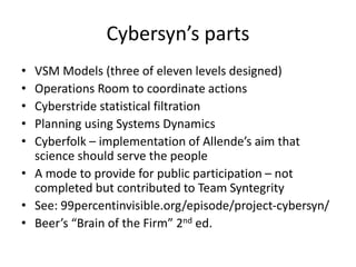 Stafford Beer’s Viable System Model and Team Syntegrity Process | PPTX