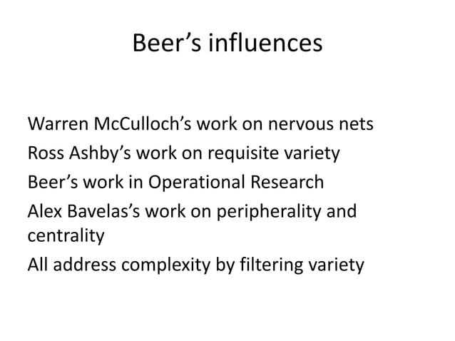 Stafford Beer’s Viable System Model and Team Syntegrity Process | PPTX