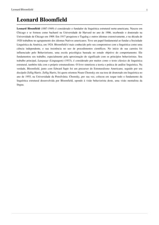 Leonard bloomfield | PDF