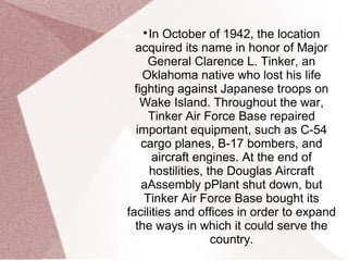 Leonard Gotshalk - Tinker Air Force Base During World War II | PPT