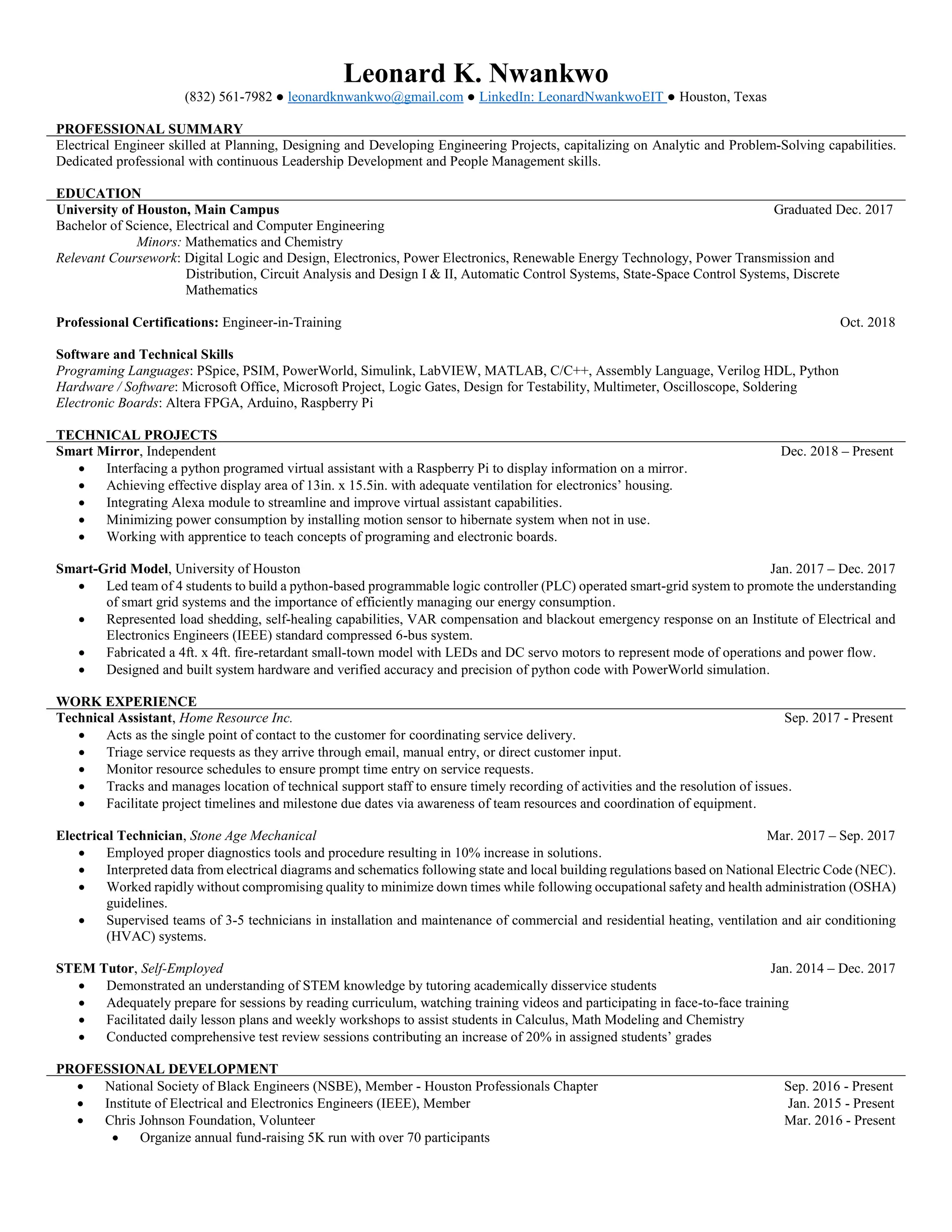 Leonard K Nwankwo Resume | PDF