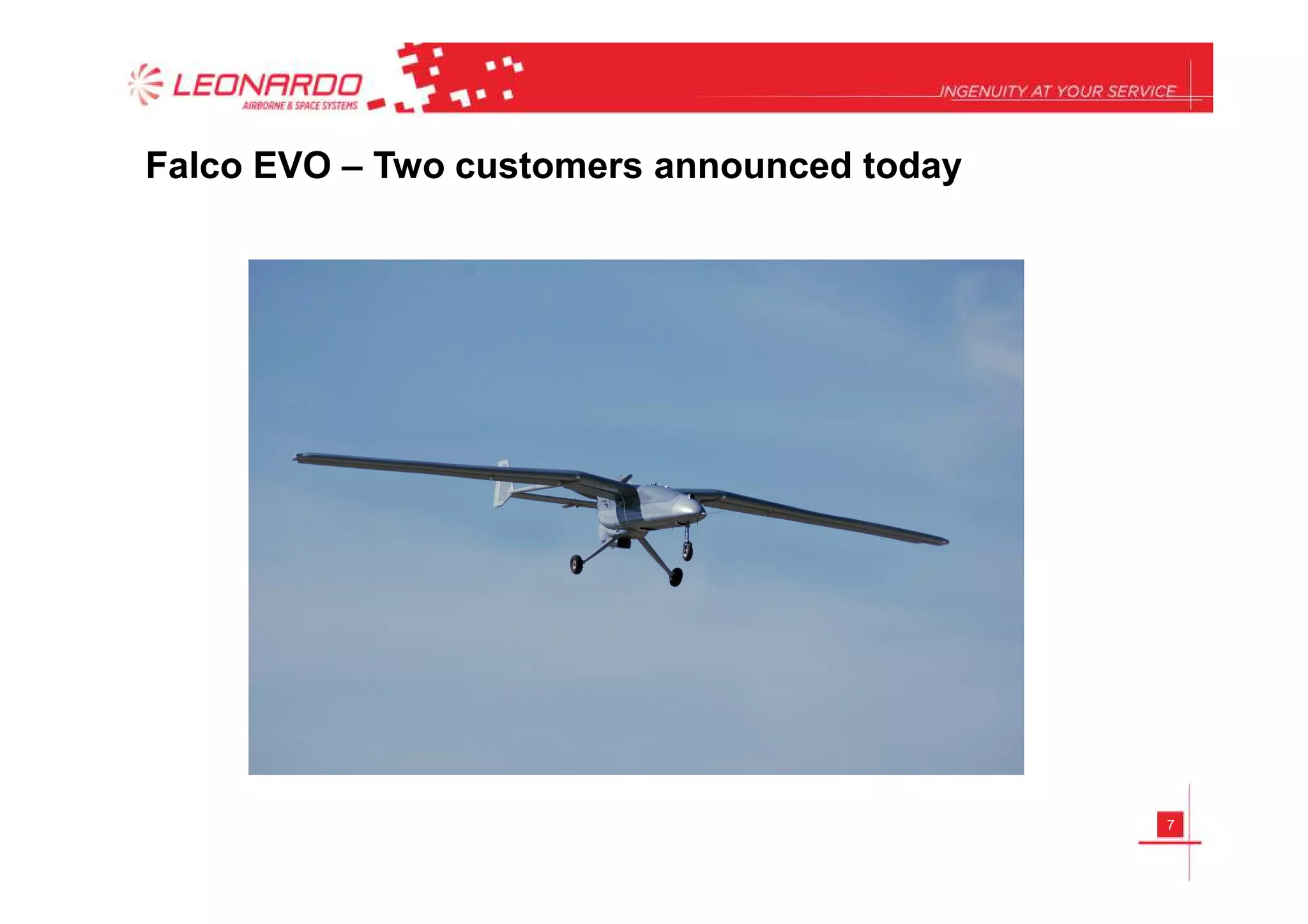 FIA16: Leonardo Airborne & Space Systems Division: Falco UAS Family | PDF