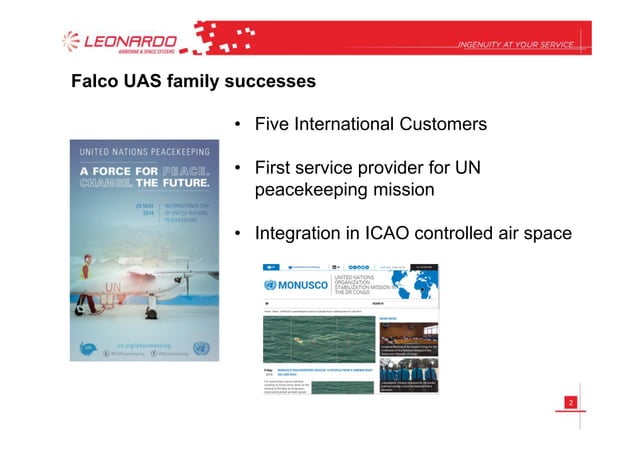 FIA16: Leonardo Airborne & Space Systems Division: Falco UAS Family | PPT