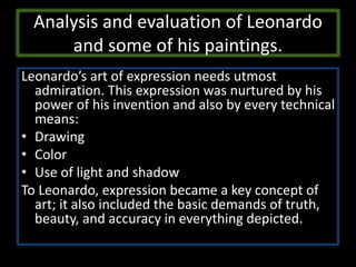 Leonardo da vinci and michael angelo by (byrna a. matriz) | PPT