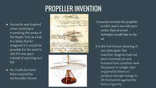 Leonardo da vinci, propeller and our invention | PPT