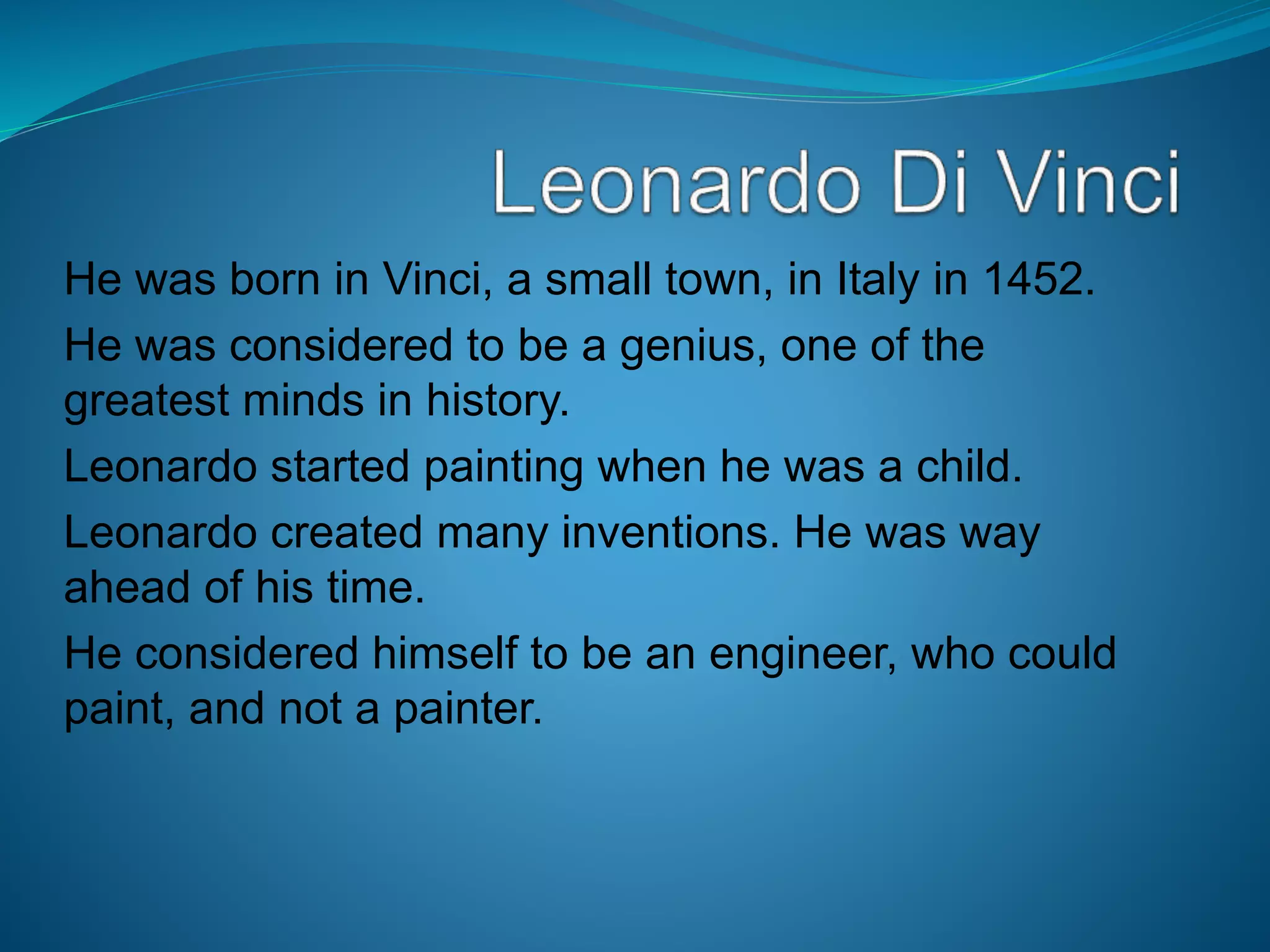 Leonardo Da Vinci for Kids | PPTX | Fine Art