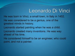 Leonardo Da Vinci for Kids | PPTX