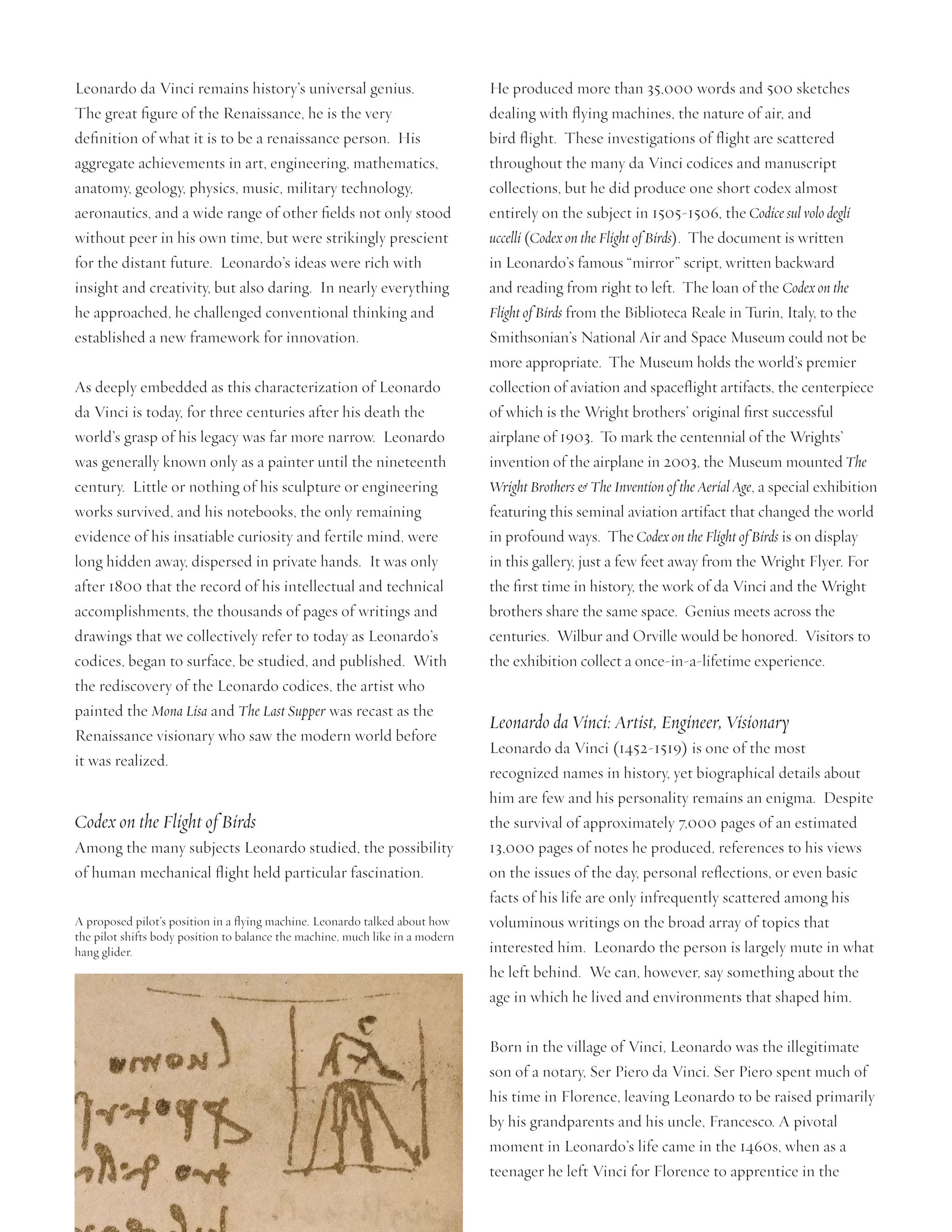 Leonardo da Vinci's Codex on the Flight of Birds | PDF