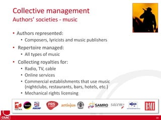 The Role of Collective Management Organizations and the Importance of ...