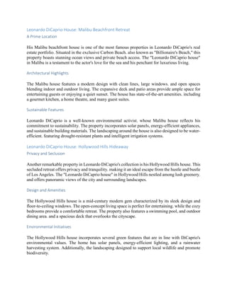 Leonardo DiCaprio House: A Journey Through His Extravagant Real Estate ...